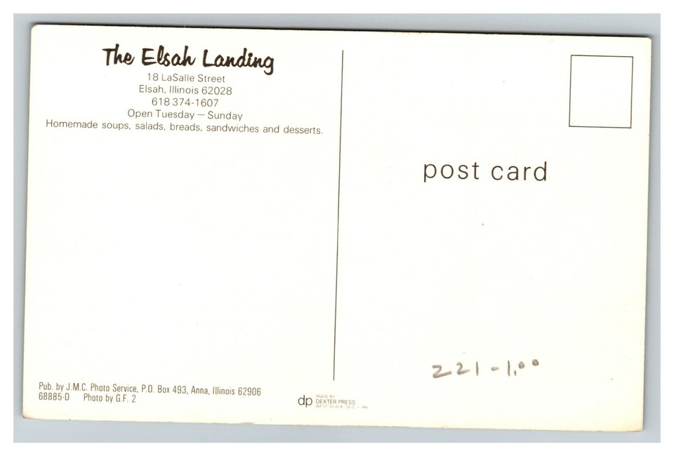 Vintage 1970's Postcard The Elsah Landing Restaurant LaSalle St. Elsah ...