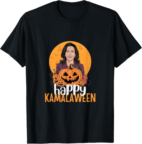 Kamala Harris Halloween Happy Kamalaween Pumpkin Ghost Vote T-Shirt | eBay