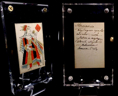 1700’s Queen Antique Playing Cards Quill Scripted Woodcut Rare Document ...