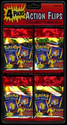 1999 Pokemon Action Flipz Premier Edition Factory Sealed (4) Pack ...