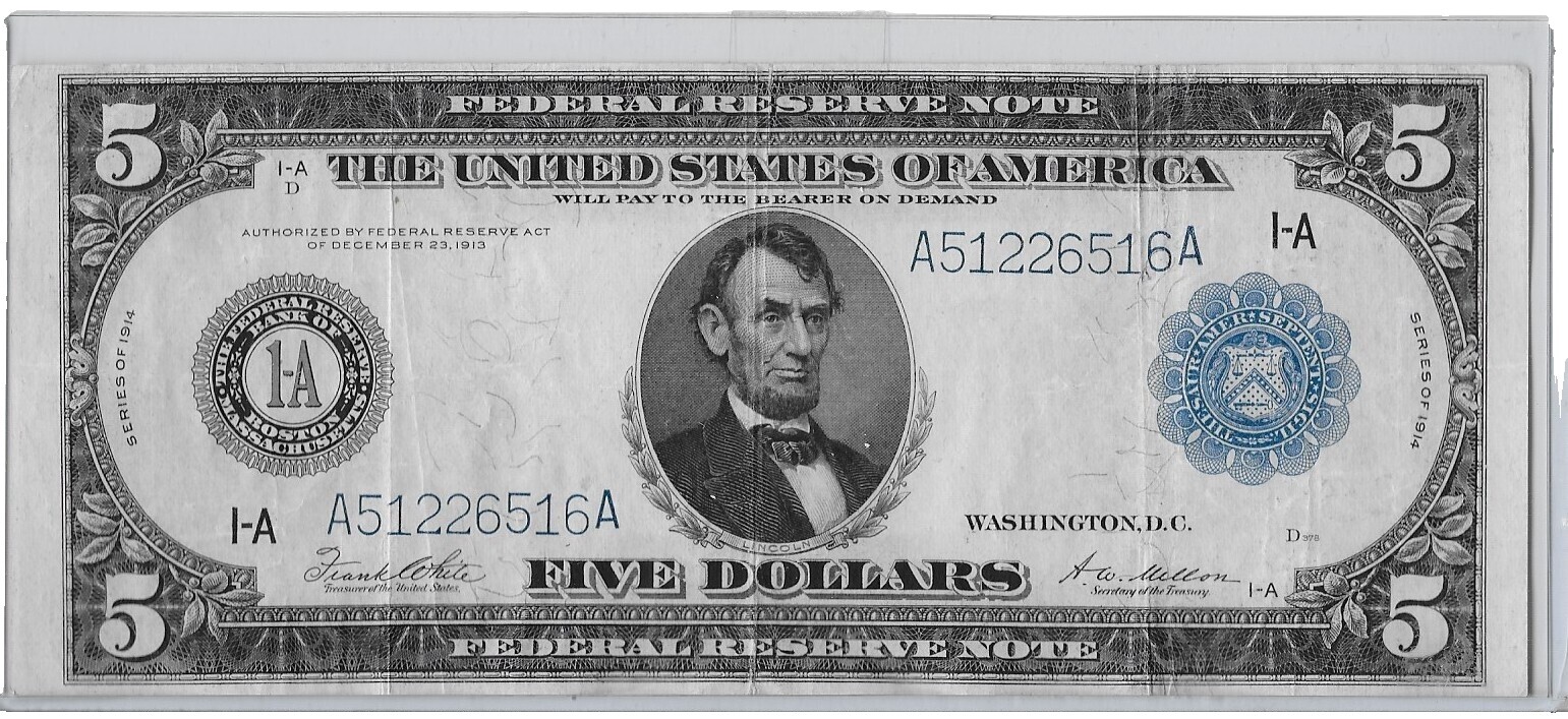 $5 US Large Size Paper Money Notes for sale | eBay