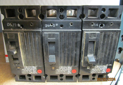 "LOT OF 3" GE TEB122020 20-Amp 2-Pole 240-Volt Circuit Breaker | eBay