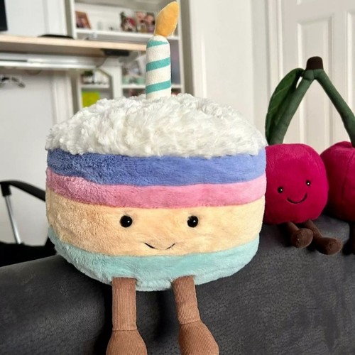 Jelly Rainbow Birthday Cake Stuffed Doll Soft Plush Toys Christmas Gift ...