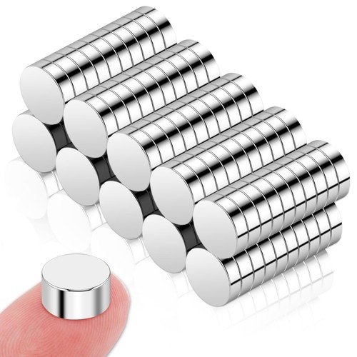 100 Pack Neodymium Magnets Strong 8x3mm Small Round Magnet Fridge Rare ...