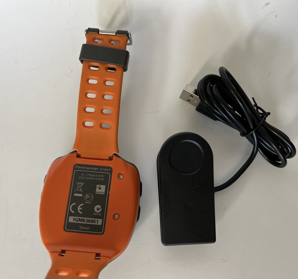 Garmin Forerunner 310XT Orange Silver GPS Sports Waterproof Watch Works ...