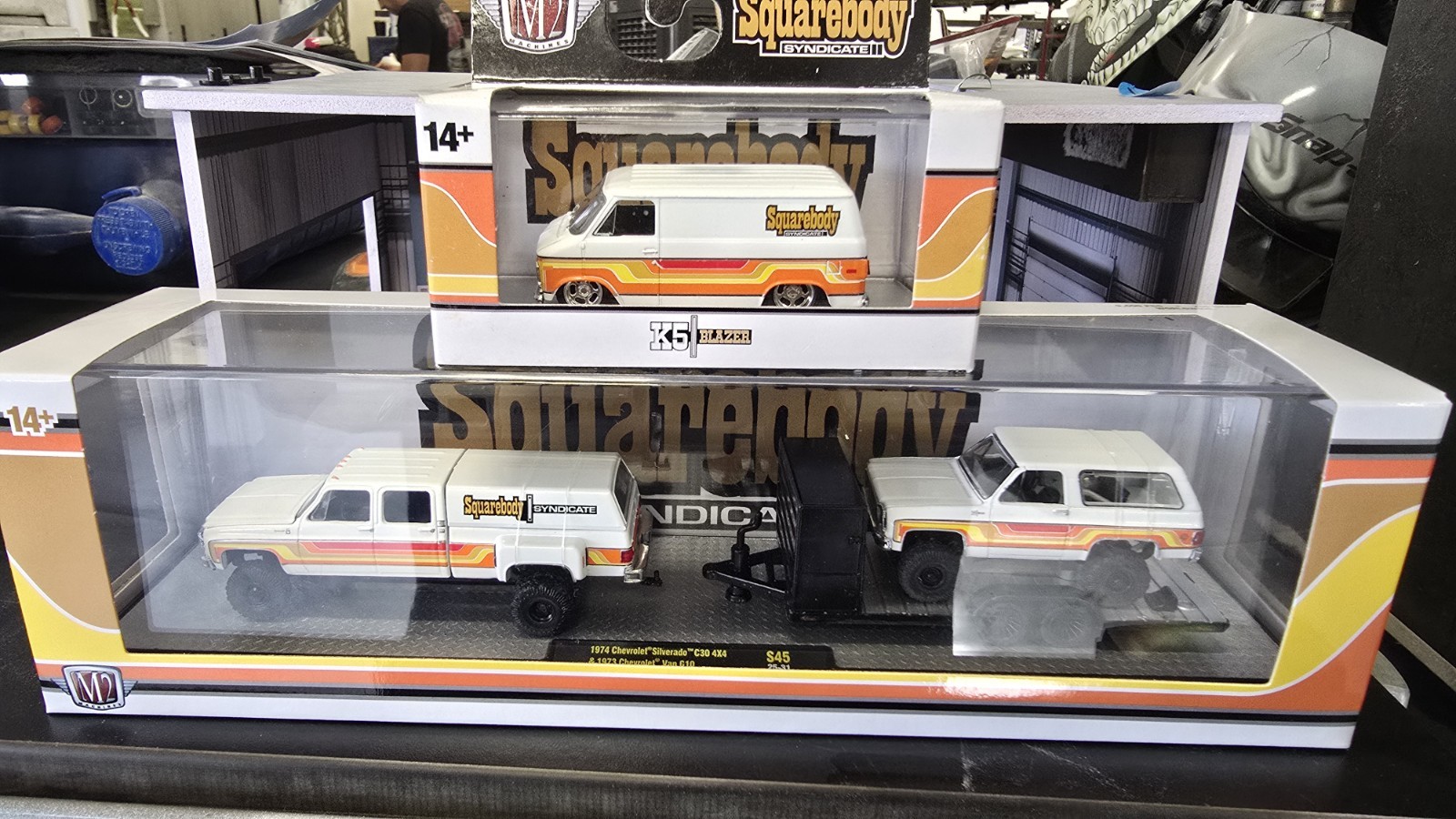 M2 Machines Squarebody Syndicate Chevy Truck & Van 1:64 Diecast Set ...