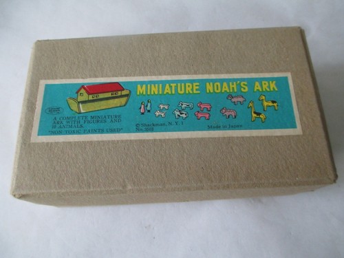 Shackman miniature Noah's Ark unused unsealed box Japan vintage hand ...