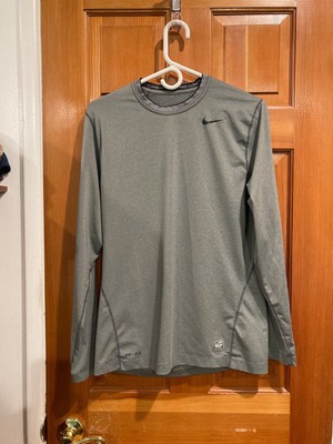 Nike Pro Combat Dri Fit Long Sleeve Gray Medium Fitted | eBay
