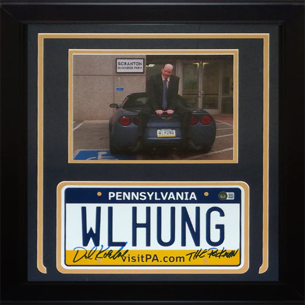 David Koechner Autographed The Office License Plate WL HUNG Deluxe ...