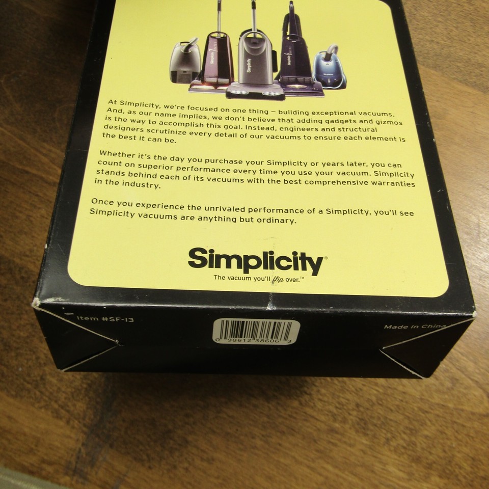 Simplicity S-Class HEPA & Charcoal Filter Set SF-13 Canister Models S38 ...