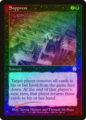 Suppress FOIL Apocalypse HEAVILY PLD Black Uncommon MAGIC MTG CARD ...