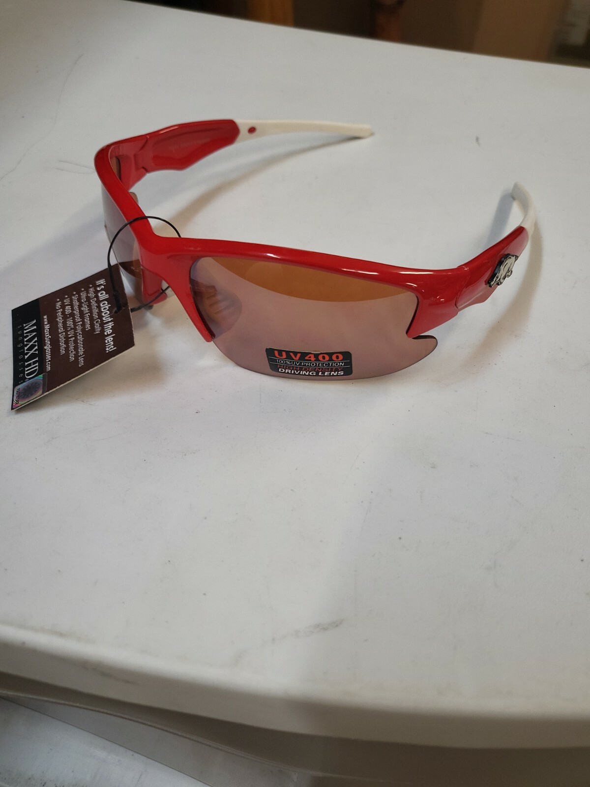 ARKANSAS RAZORBACKS DYNASTY 2 SUNGLASSES HD DRIVING AMBER LENS BY MAXX ...