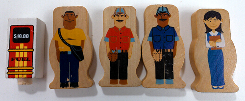 Thomas The Train Wooden Figures - Workers / Fuel Machine / Girl w/ a ...