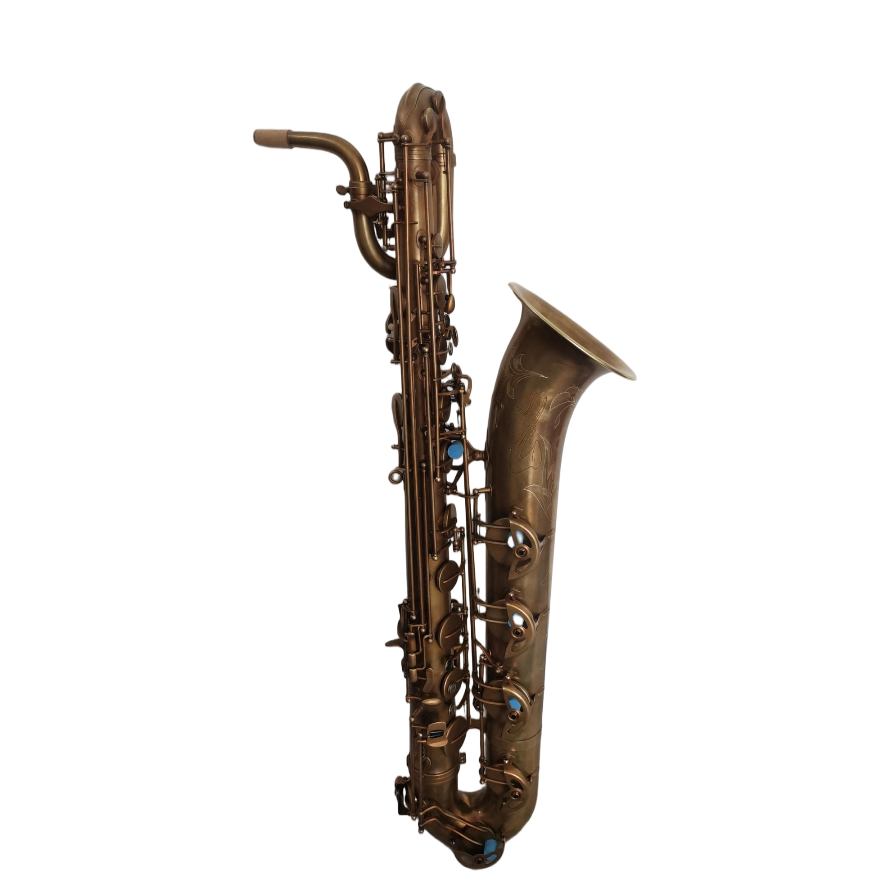 Eastern Music Vintage Antique Patina unlacquered Baritone sax Baritone ...