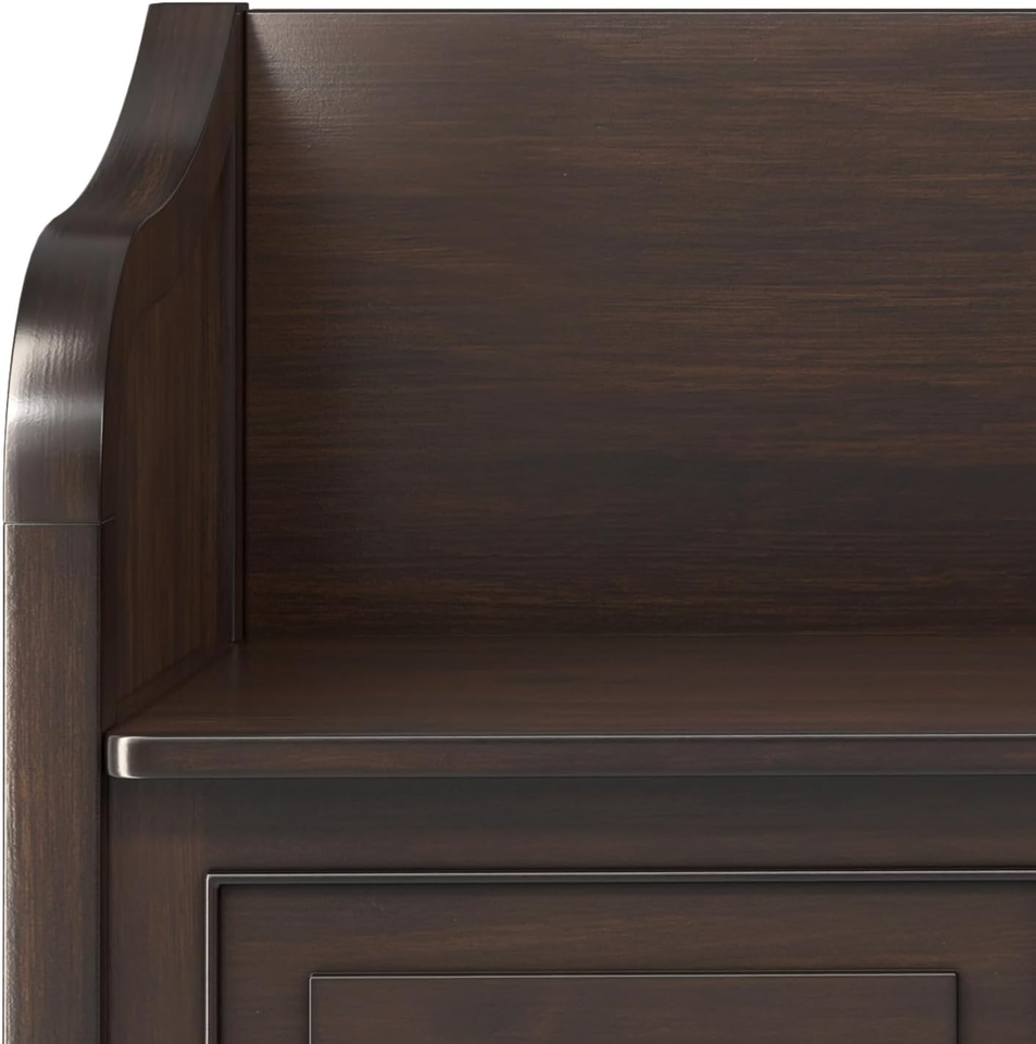 Connaught Entryway Storage Bench - 56 Inch Wide Solid Wood Wide Storage ...