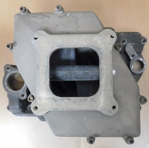 Rare GM Performance SB Chevy 90*V6 Bowtie Magnesium Box Intake, Raised ...