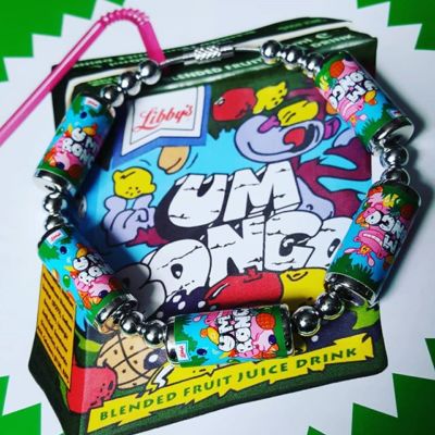 Unique UM BONGO CANS BRACELET handcrafted JUICE retro 80's FAB bangle ...