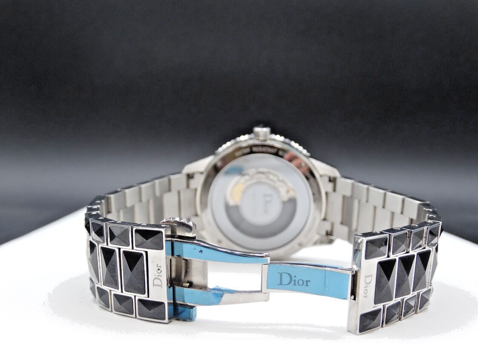 Dior Christal Automatic Diamond Black Dial Watch | eBay