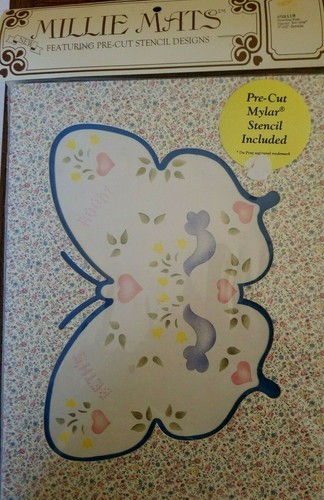 Vintage Millie Mats Pre-Cut Stencil Designs 58118 Butterfly Hearts ...