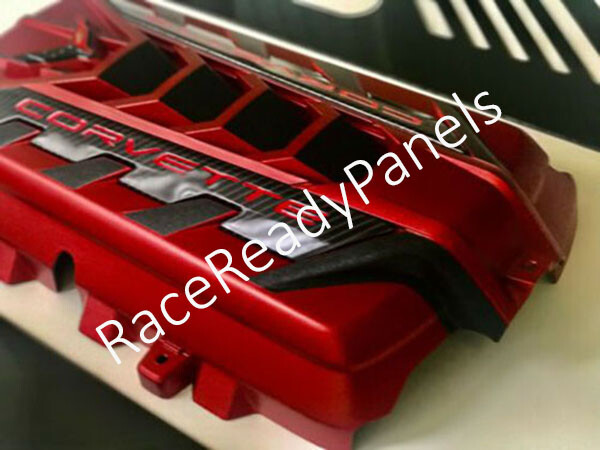 2020/24 CORVETTE C8 ENGINE COVER EDGE RED CARBON FIBER RAILS NEW OEM ...