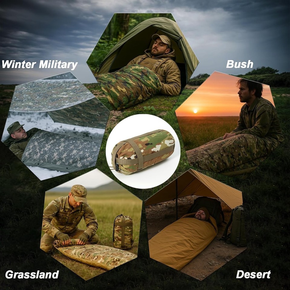 US Military Bivy Cover Waterproof Sleeping Bag Shell + Stuff Sack ...