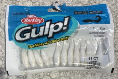 Berkley Gulp Saltwater 3" Swimming Mullet Pearl White | eBay