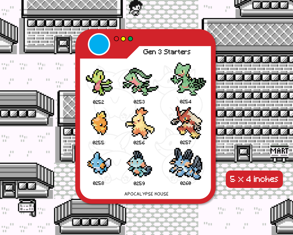 Pokemon Starters Pixel Art Sticker Sheet - Pick Your Favorite ...