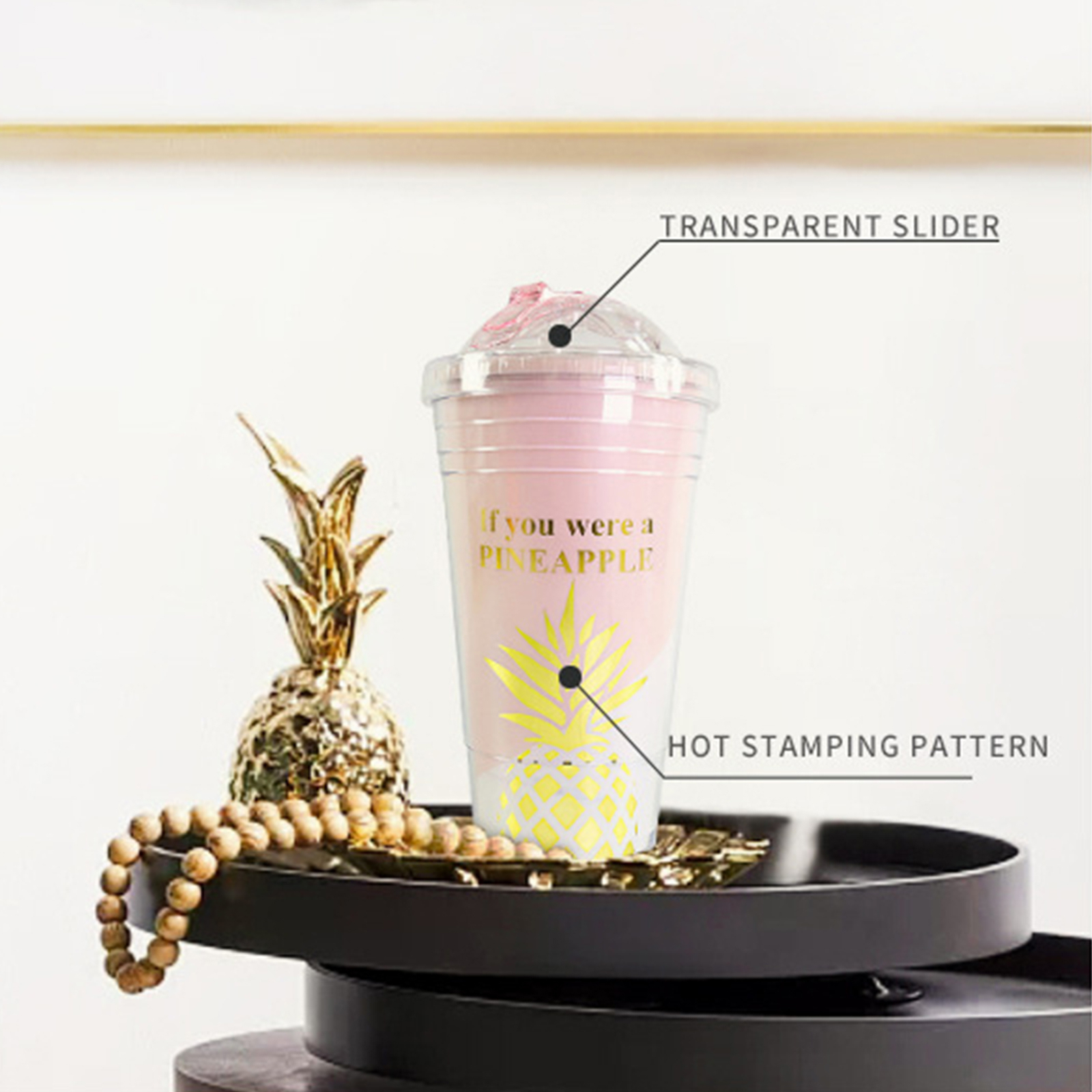 Water Bottle Fashion Heat Resistant Tumbler Straw Water Cup Anti ...