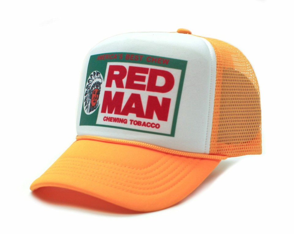 Red Man Chewing Tobacco Hat Vintage Redman Logo Truckers Cap Adult ...