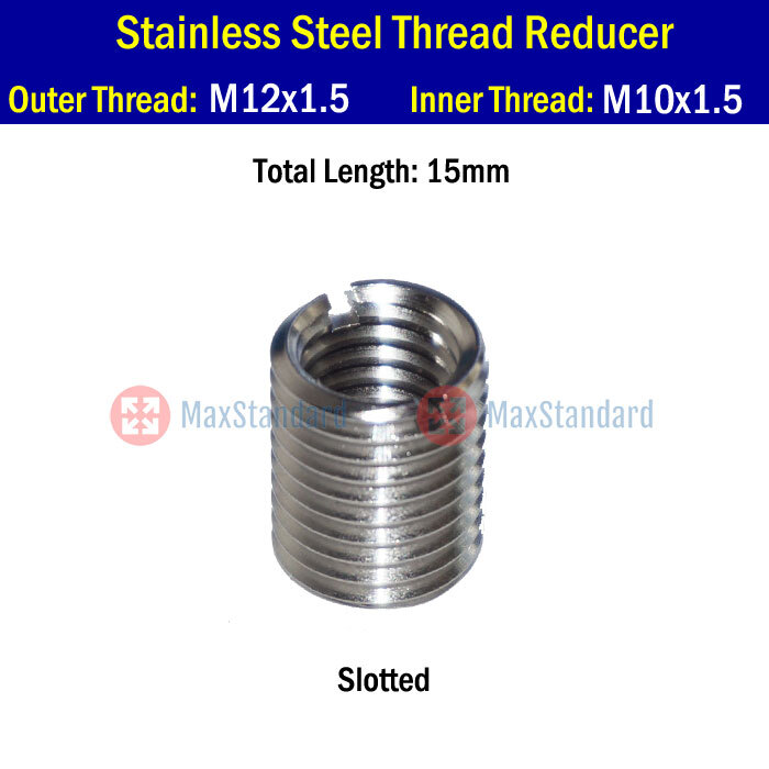 Thread Reducer Fitting Male M12 Female M10 x1.0 x1.25 x1.5 x1.75 ...