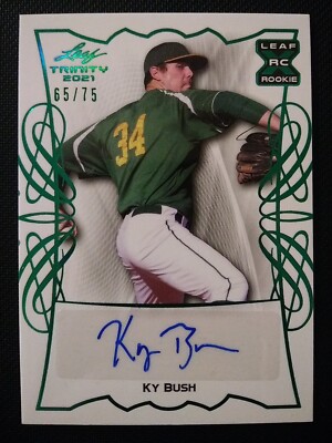 2021 Leaf Trinity Ky Bush #'d 65/75 Green Rookie Autograph Angels #BA ...