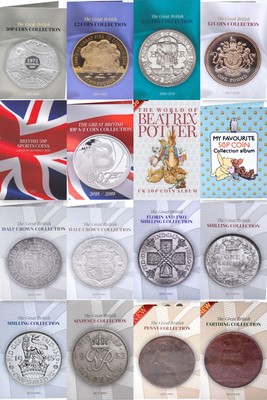 British Coin Hunt Collectors Albums £5 £2 50p 10p Pre Decimal Silver ...