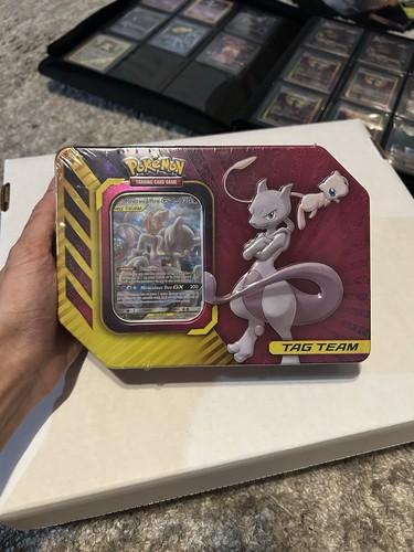Pokemon Trading Card : Mewtwo & Mew GX Tag Team Tin (Brand New Factory ...