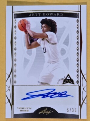 2023 LEAF TRINITY JETT HOWARD 5/35 GOLD FOIL AUTOGRAPH ROOKIE CARD #BA ...