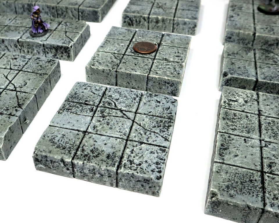 Handmade Stone Dungeon Tiles (1 Inch 28mm Grid Terrain for Dungeons and ...