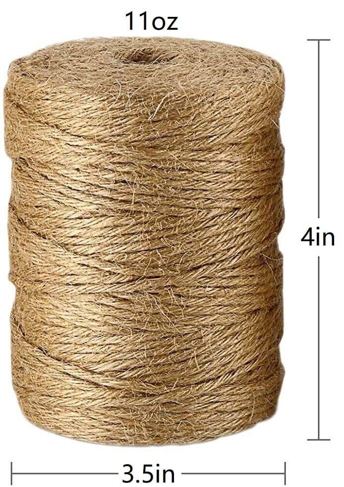 328Feet Natural Jute Twine, 3 Ply 3mm Arts and Crafts Jute Rope Heavy ...