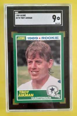 1989 SC TROY AIKMAN SGC 9 (RC)...BONUS VINTAGE CARDS OF UR FAV TEAM ...