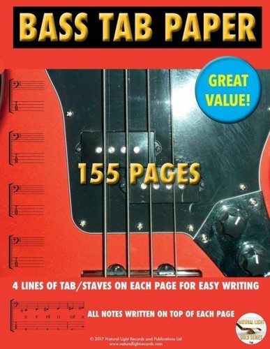 Bass Tab Paper: Best Tab Easy Write 9781546594901 | eBay