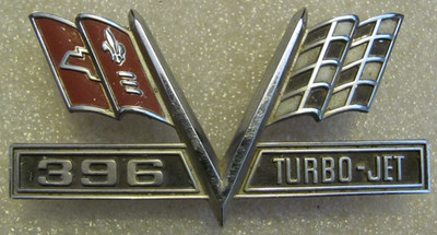 1966 PONTIAC PARISIENNE 396 TURBO-JET BADGE EMBLEM FLAG GENUINE ...