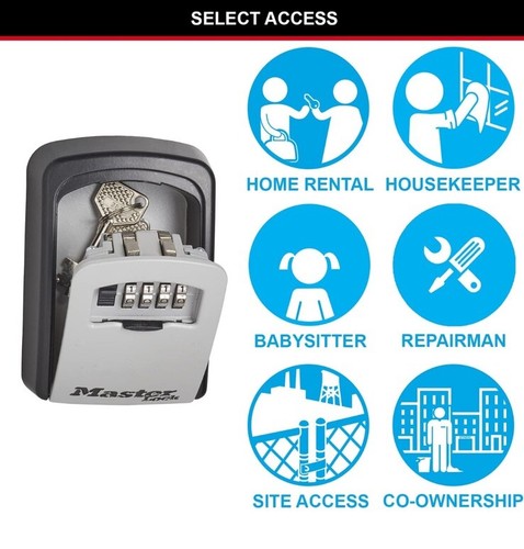 Master lock Key Safe Wall Mounted Storage Box Combination Lock A B&B ...