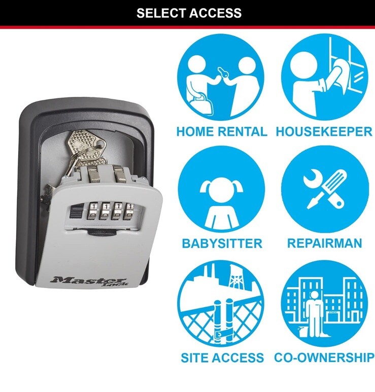 Master lock Key Safe Wall Mounted Storage Box Combination Lock A B&B ...