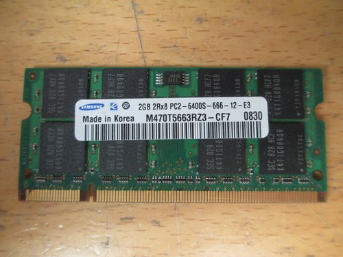 Samsung 2GB PC2-6400 666 DDR2 Sodimm Laptop RAM Memory 1 x 2048MB ...