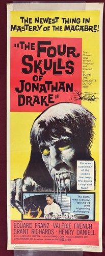 FOUR SKULLS OF JONATHAN DRAKE POSTER 1959 HENRY DANIELL VALERIE FRENCH ...