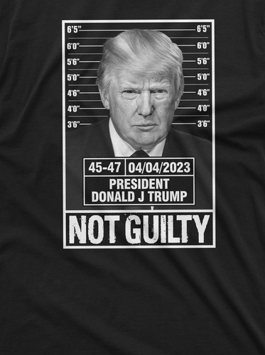 Donald Trump Police Mugshot Photo T-shirt Not Guilty 45-47 Tee shirt ...