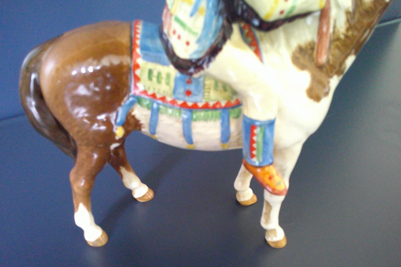 Vintage Beswick Indian Chief Mounted On Skewbald Horse 1391 By Orwell ...