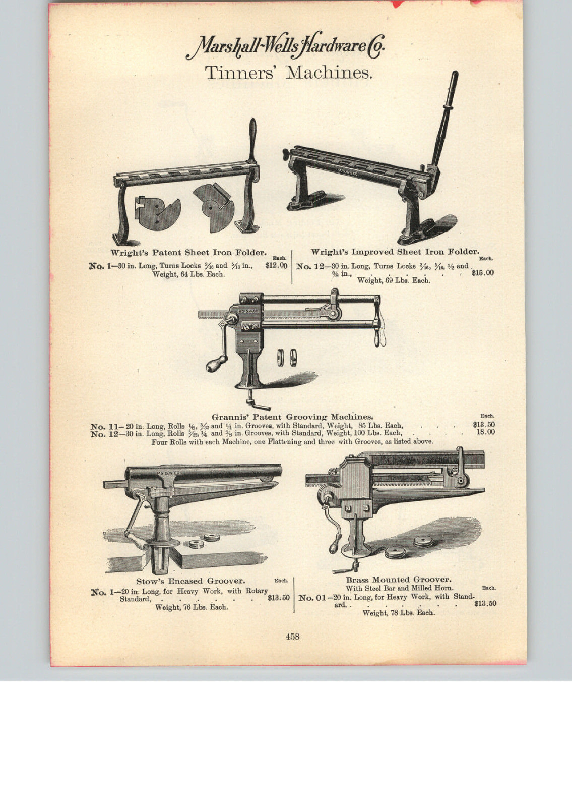 1900s PAPER AD 15 PG Tinner's Tools Burritt's Seamer Whitney's Folding ...