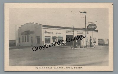 Square Deal Garage Gas Station SPRY PA York County Pennsylvania Vintage ...