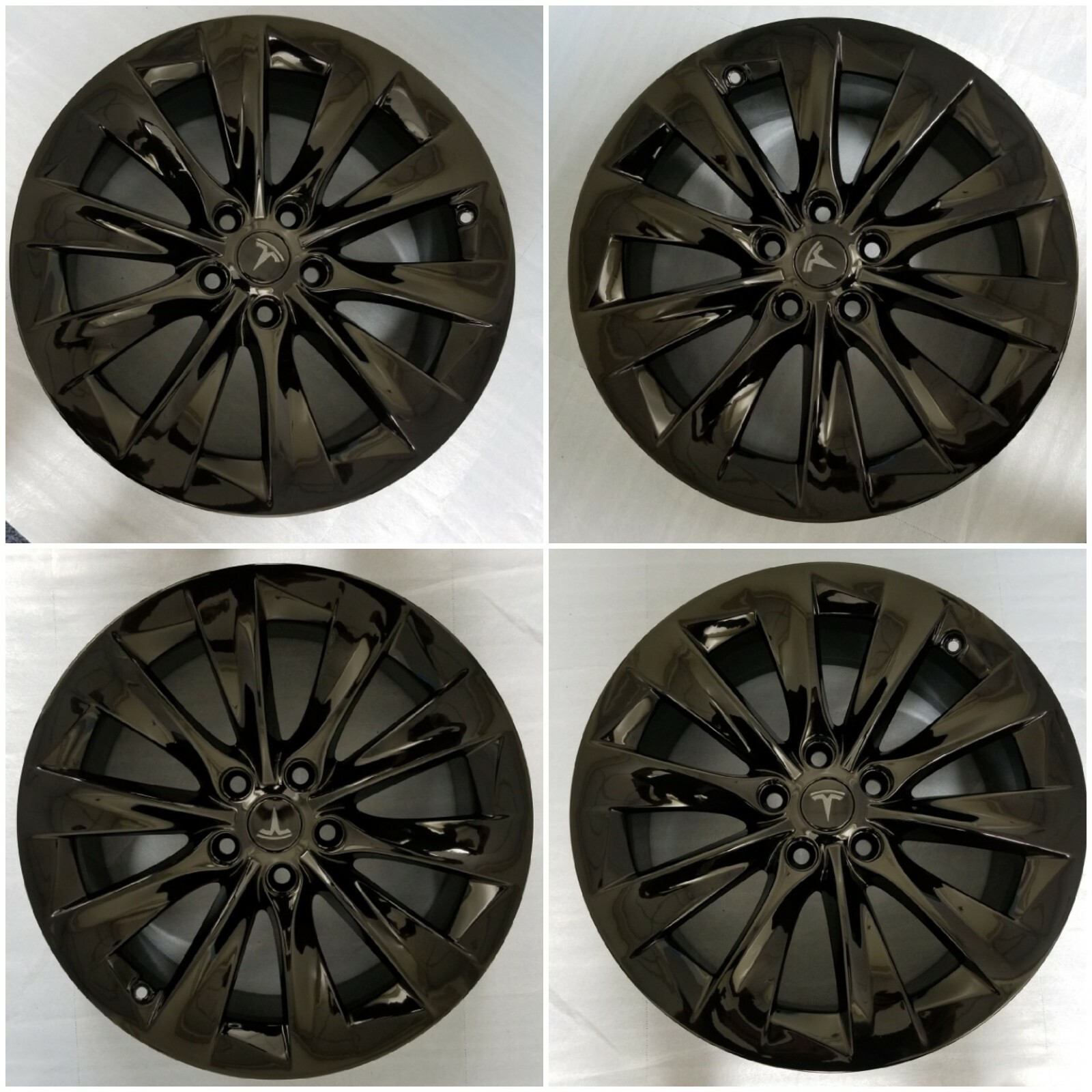 Original 19" Tesla OEM Model S Slipstream Gloss Black Wheels Rims 20 ...
