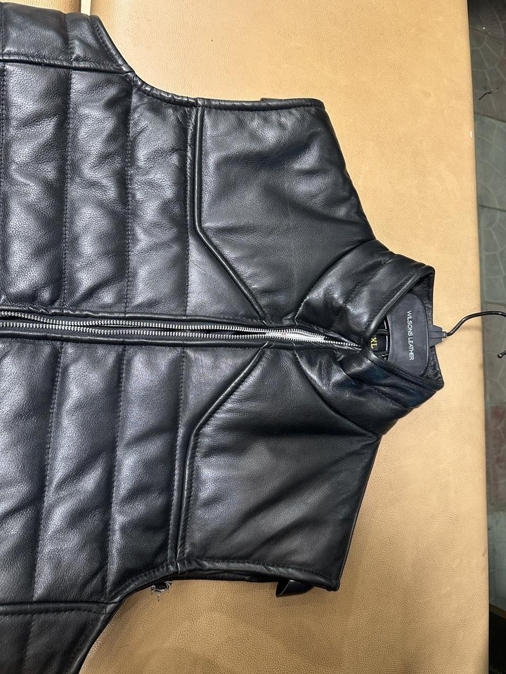 Mens style Winter lambskin leather Luxury Leather Vest in Black ...