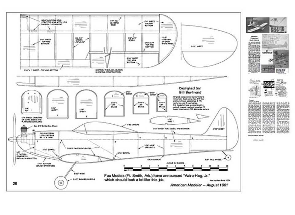 American Modeler Mini-Hog by Bill Bertrand RC Airplane Short Kit + PDF ...